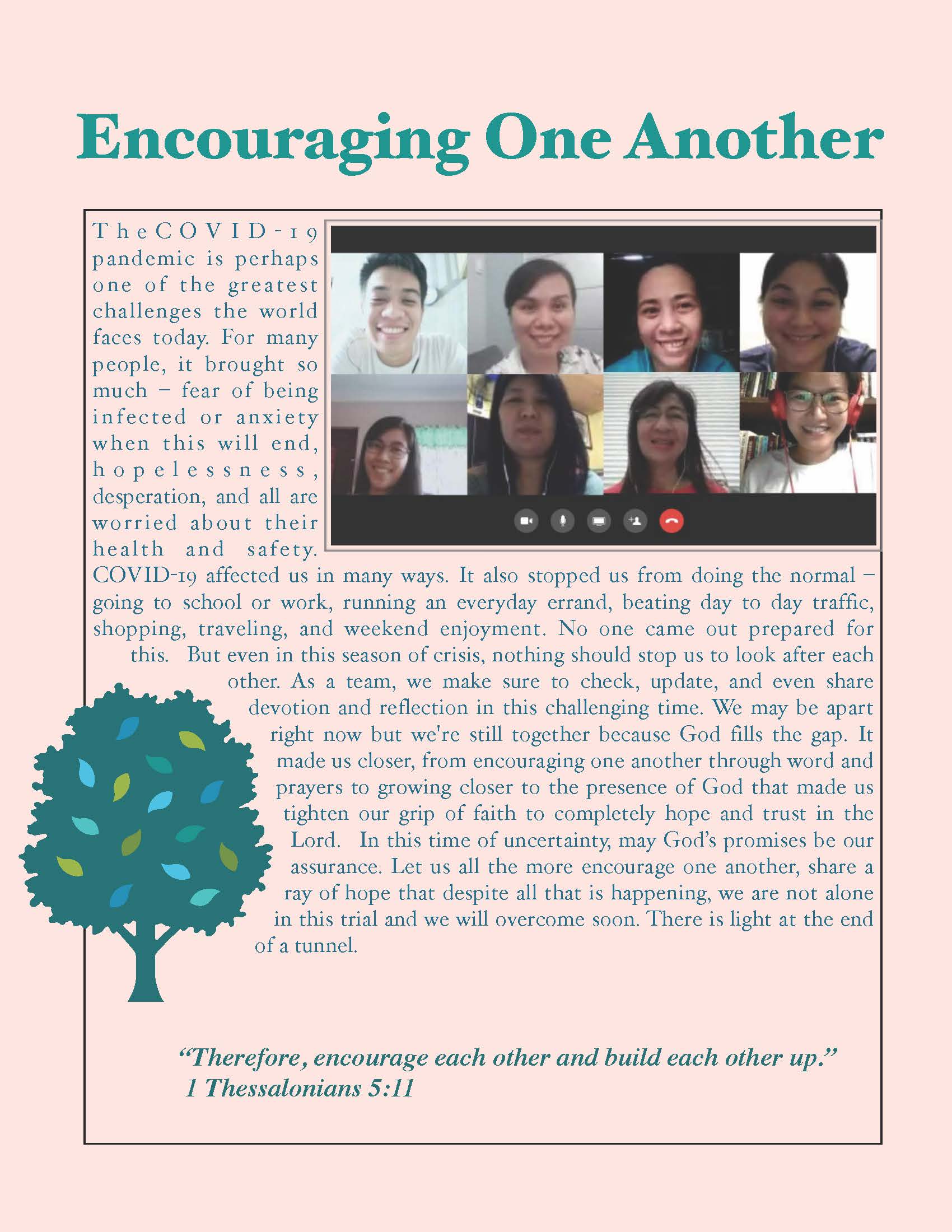 Encouraging One Another - Jubilee Christian Academy