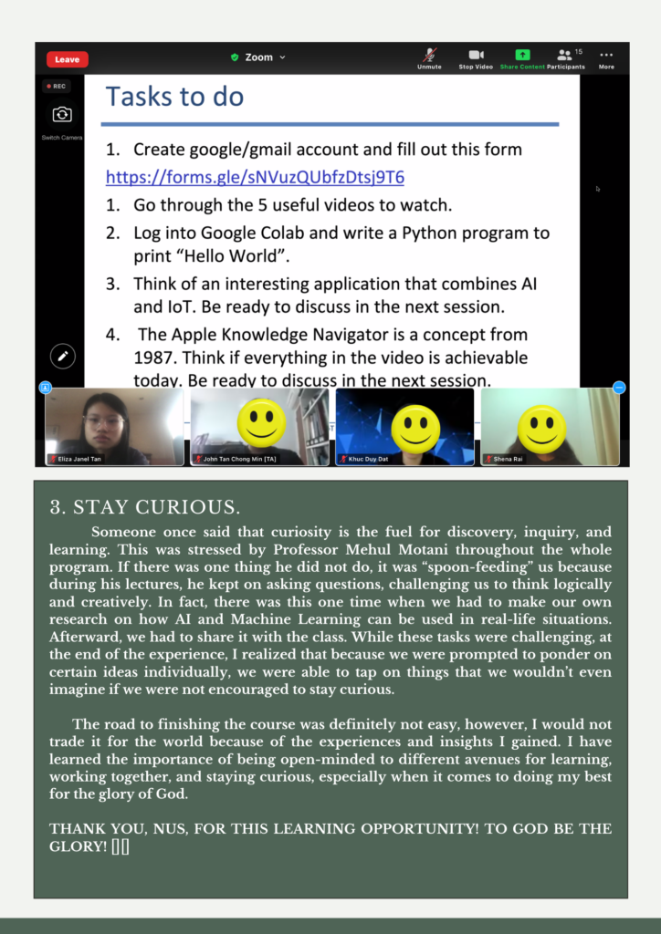 Three Takeaways from My NUS Winter Program Experience By: Eliza Tan, 10 ...