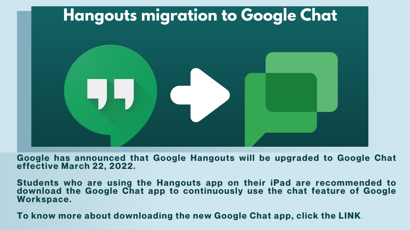 Hangouts Migration - Jubilee Christian Academy