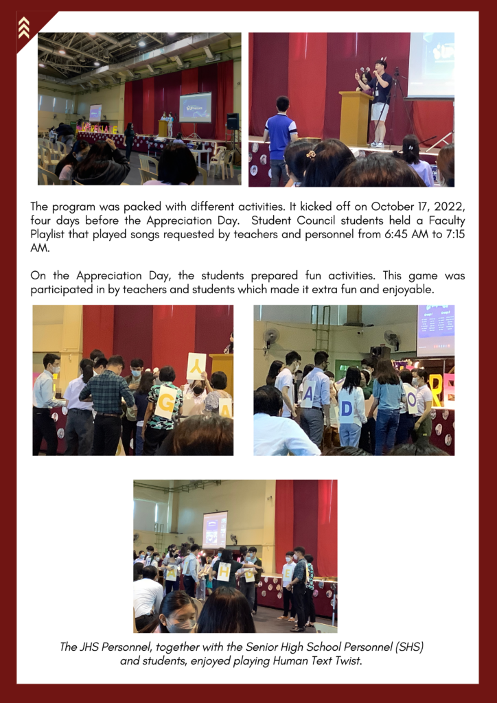 JHS CELEBRATES UP-PRECIATION DAY! - Jubilee Christian Academy