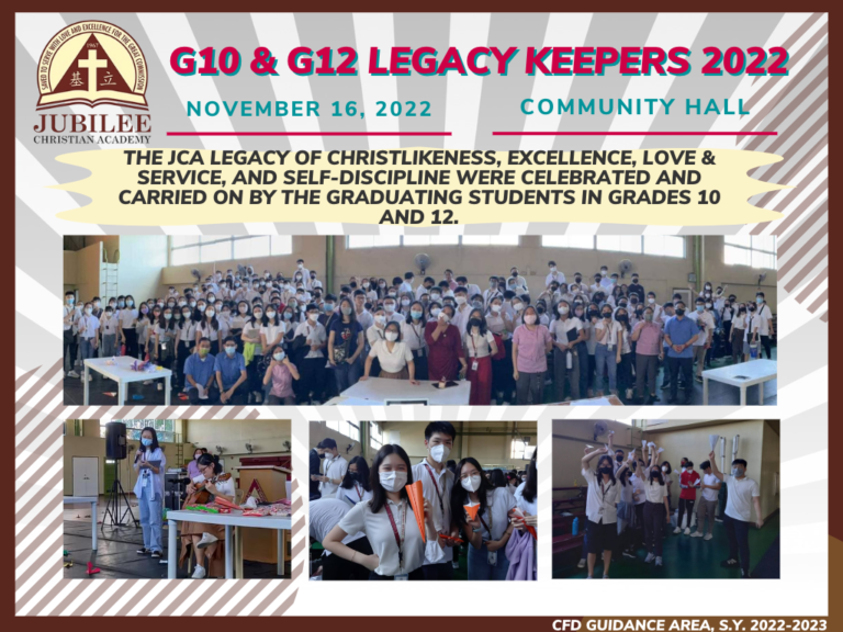 G10 and G12 Legacy Keepers 2022 - Jubilee Christian Academy