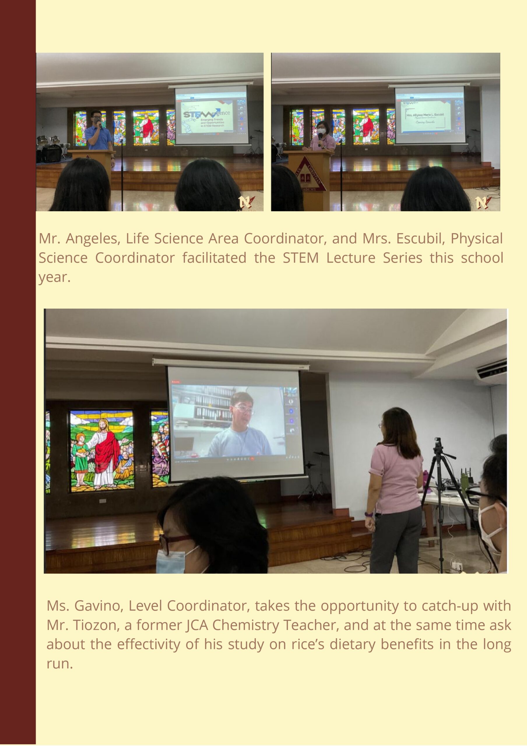 SHS STEM STUDENTS TALK RESEARCH IN STEMERGENCE LECTURE SERIES - Jubilee ...