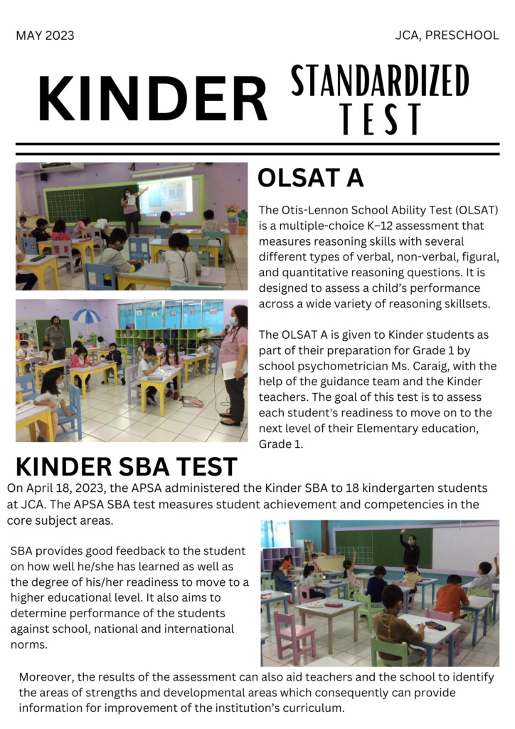 Kinder Students Take Standardized Test - Jubilee Christian Academy