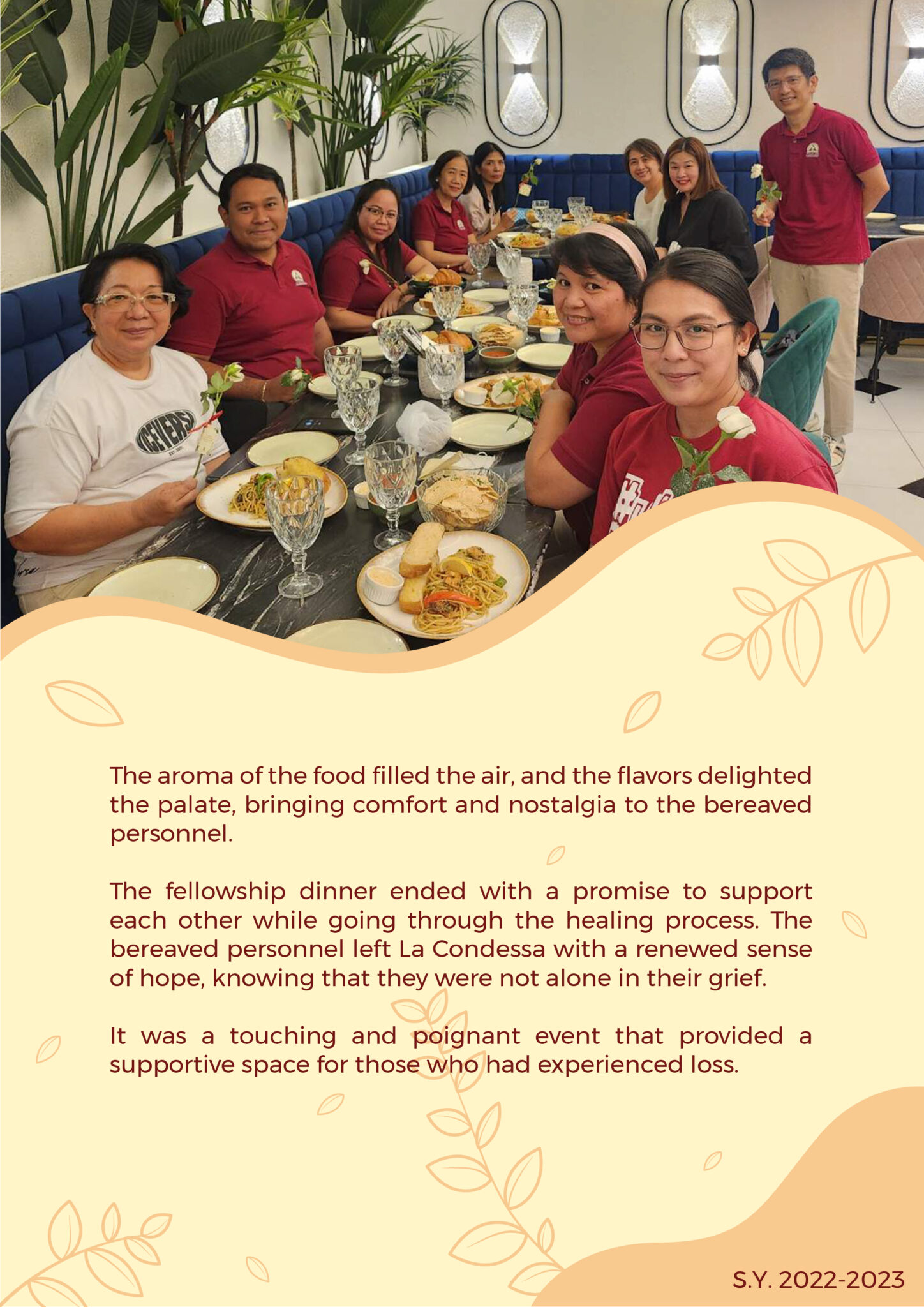 FELLOWSHIP DINNER S.Y. 2022-2023 - Jubilee Christian Academy