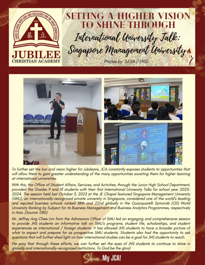 SETTING A HIGHER VISION TO SHINE THROUGH INTERNATIONAL UNIVERSITY TALK ...
