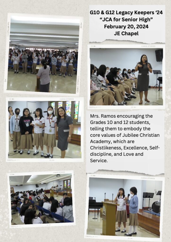 G10 and G12 Legacy Keepers, SY 2023-2024 - Jubilee Christian Academy